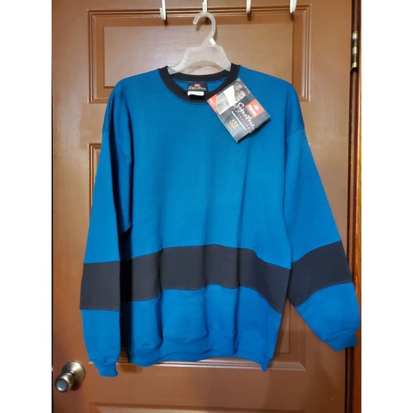 Hanes | Sweaters | Vintage 9s Color Block Crewneck Sweatshirt Hanes ...